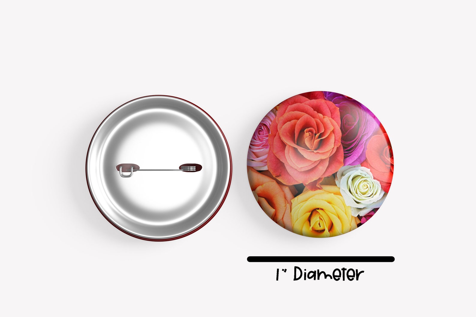 Flowers Set of 20 Buttons or Magnets 1, 1.25 or 2.25 Pin Buttons or 1 ...