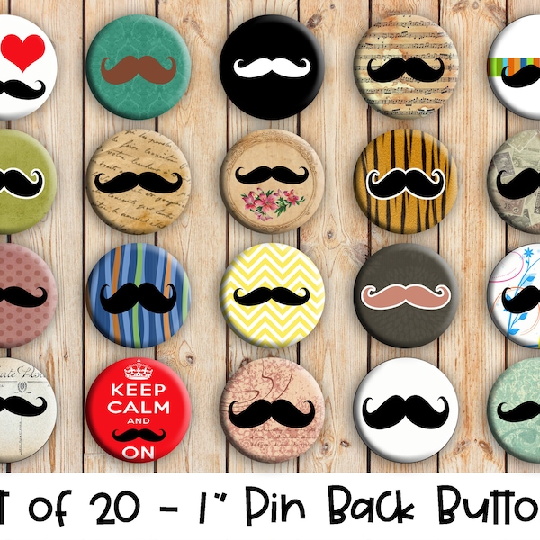 Mustache Buttons - Etsy