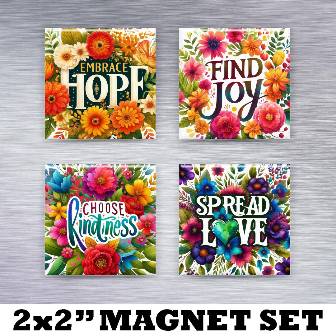 Motivational Quotes Magnets - Set of 4 Magnets - 2x2" Fridge Magnet - Etsy