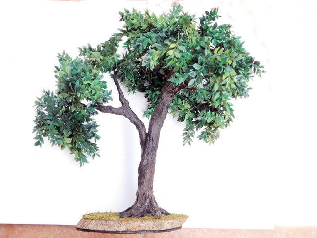Space Saving Flat Backed 17" Shade Tree for Miniaturists or Home Decor ...