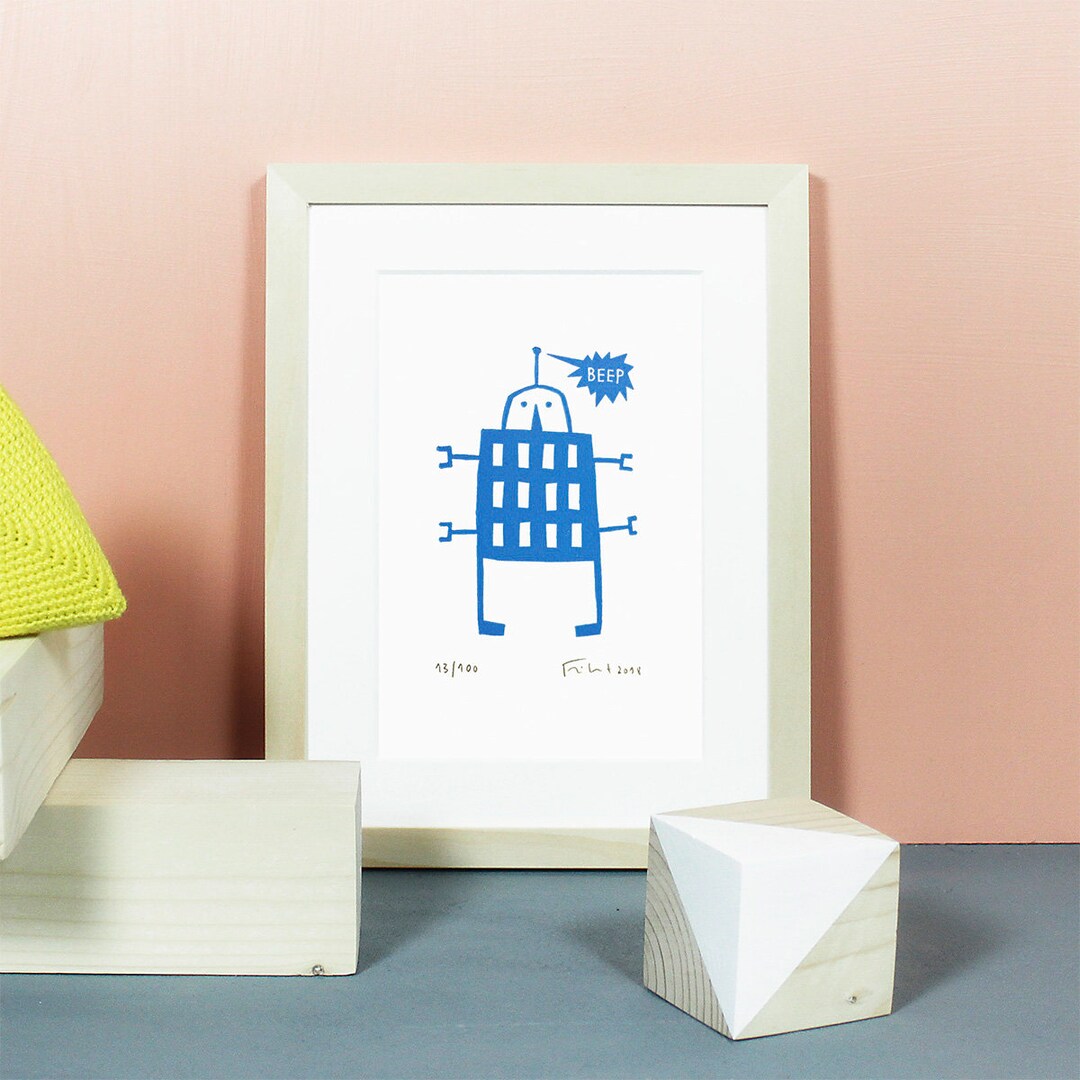 Bot Linoprint Linocut Linoleum Print Print Picture - Etsy