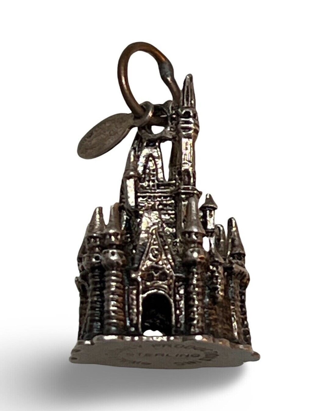 Walt Disney 3D Cinderella Castle Silver Charm Pendant Magic Kingdom ...