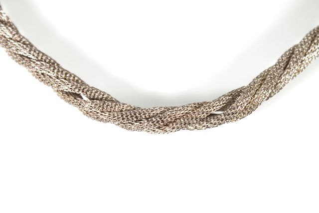 Coin Silver Necklace Braided Mesh Necklace Vintage Estate | Etsy