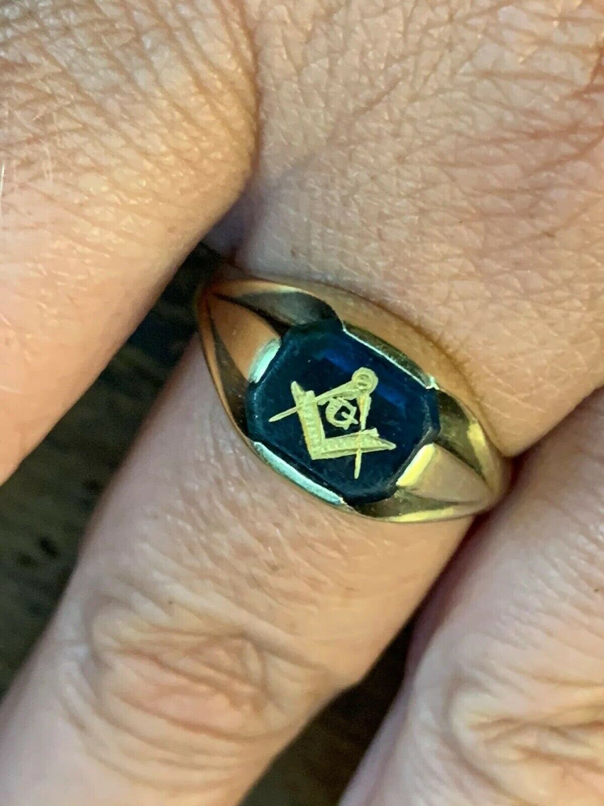 Mens Masonic Mason Ring 14K Yellow Gold Ring Size 12 | Etsy