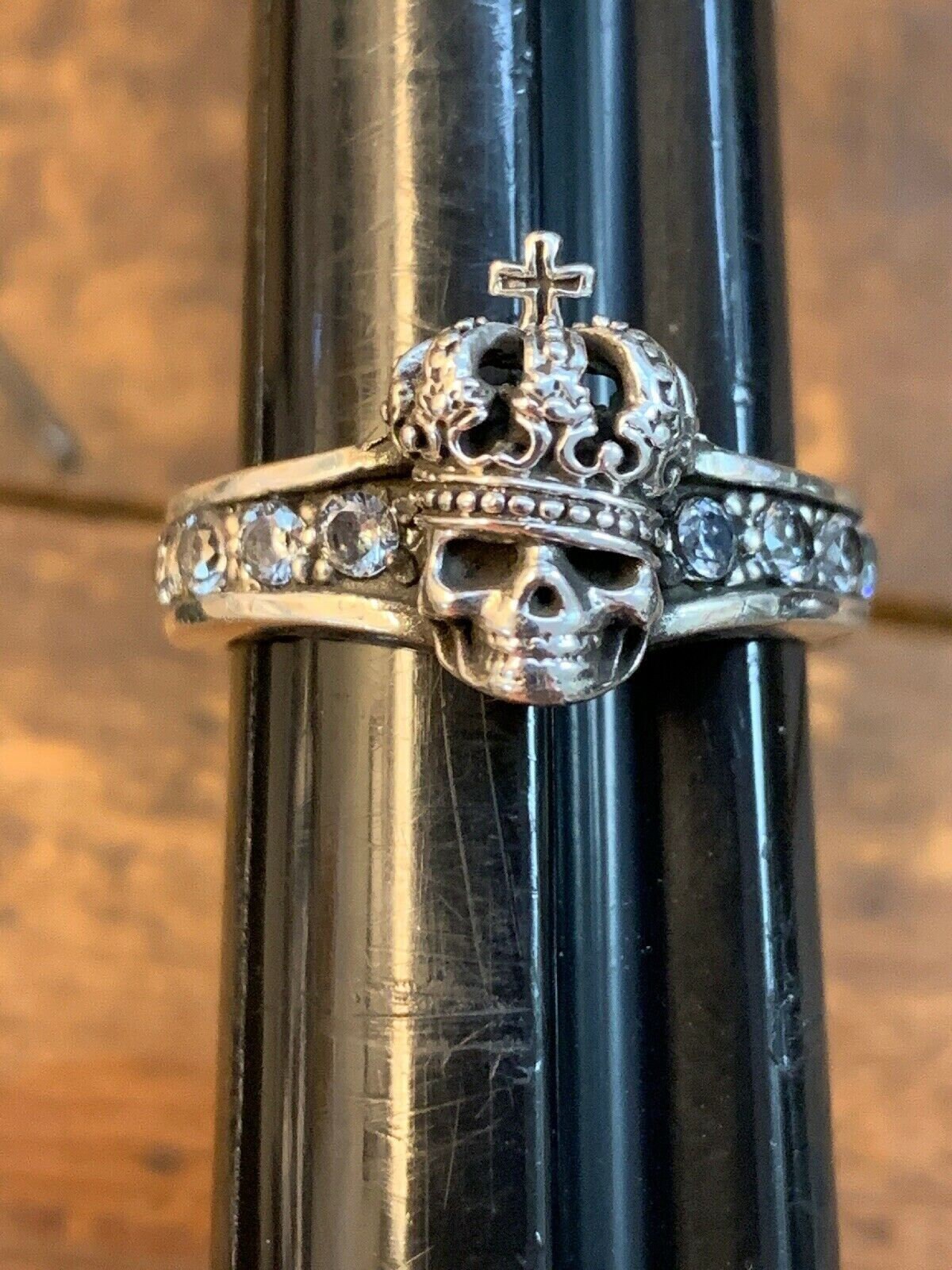 Skull Ring Crown on Head Design Ring 925 Sterling Silver Size | Etsy