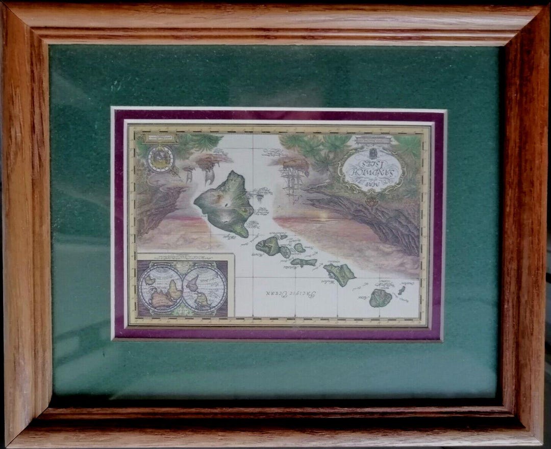 Map of the Sandwich Isles, Cartographer's Notes by Artist Blaise Domino ...