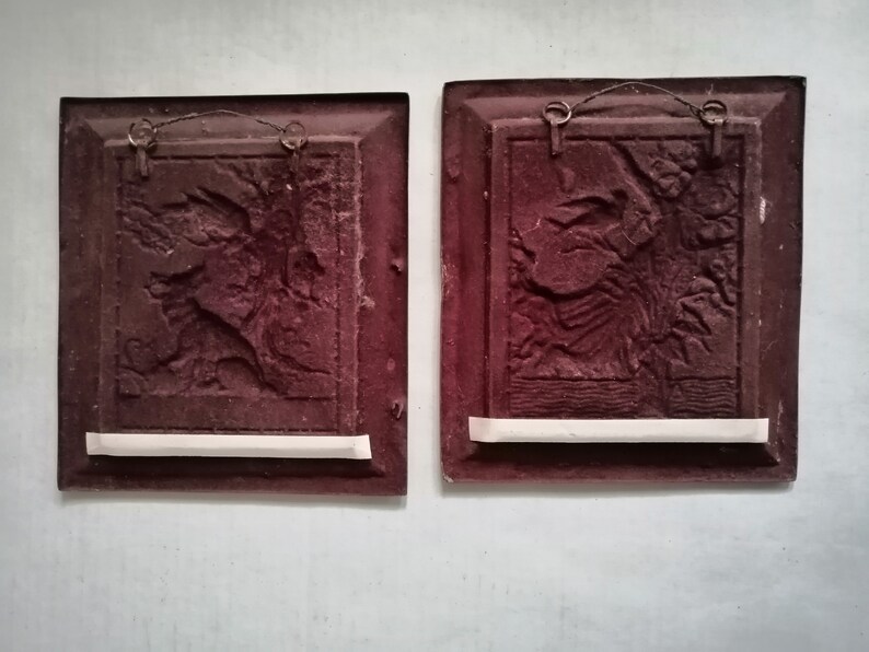 Albert Gilles Copper Embossed Wall Hanging Art Plaque Bird Fox Plaque ...