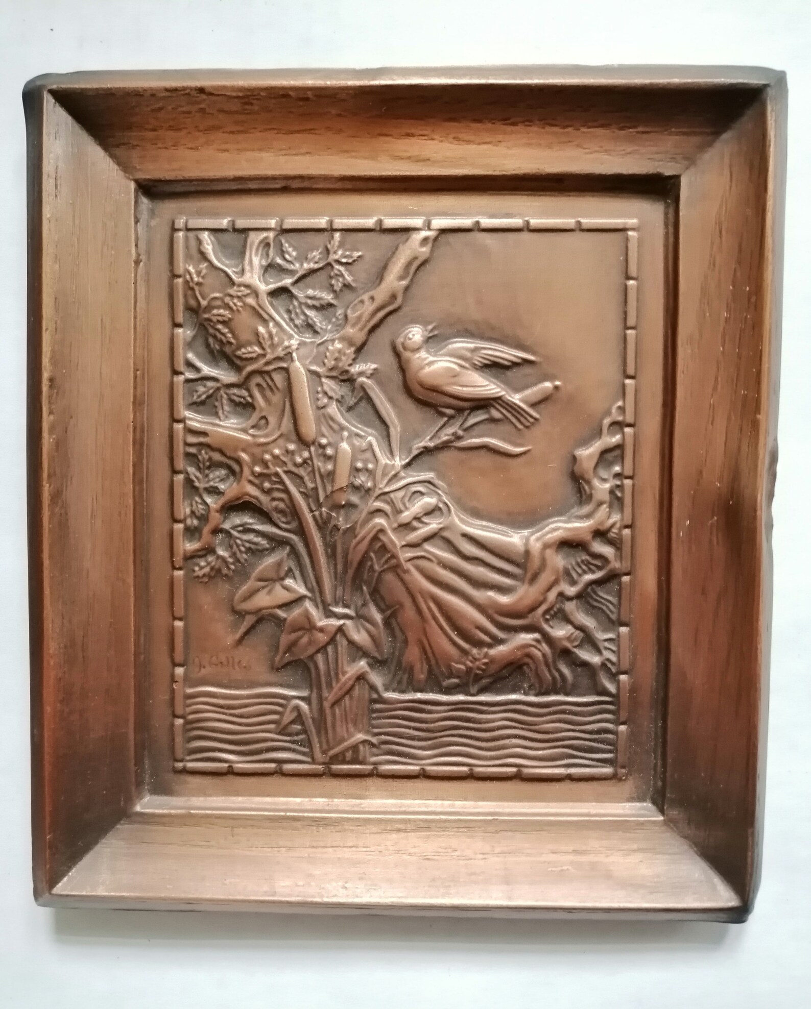 Albert Gilles Copper Embossed Wall Hanging Art Plaque Bird Fox Plaque ...