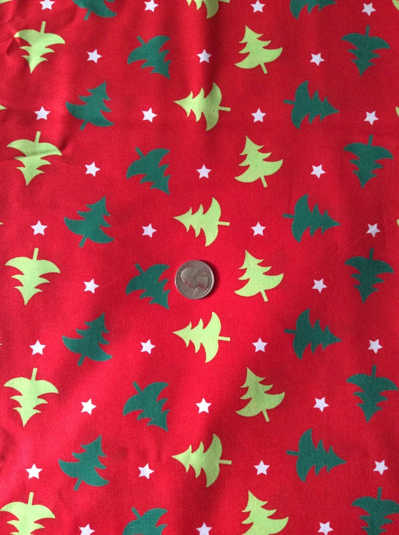 Christmas Cotton Fabric, Christmas Fabric, Christmas Trees, Holiday ...