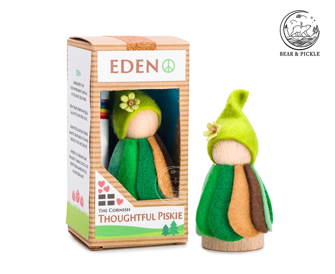 SALE Cornish Piskie, Eden, Wooden Doll, Pixie, Piskie Ornament, Pixie ...