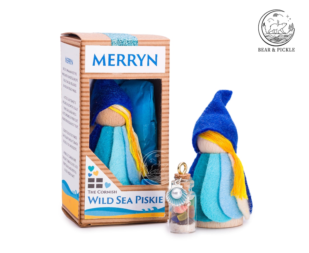Cornish Piskie, Merryn, Wooden Doll, Piskie Figurine, Pixie, Piskie Peg ...