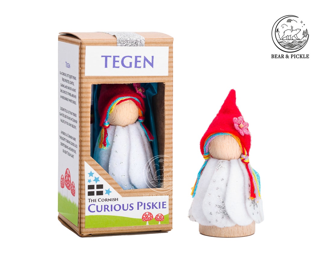 Cornish Piskie, Tegen, Wooden Doll, Piskie Figurine, Pixie, Piskie ...