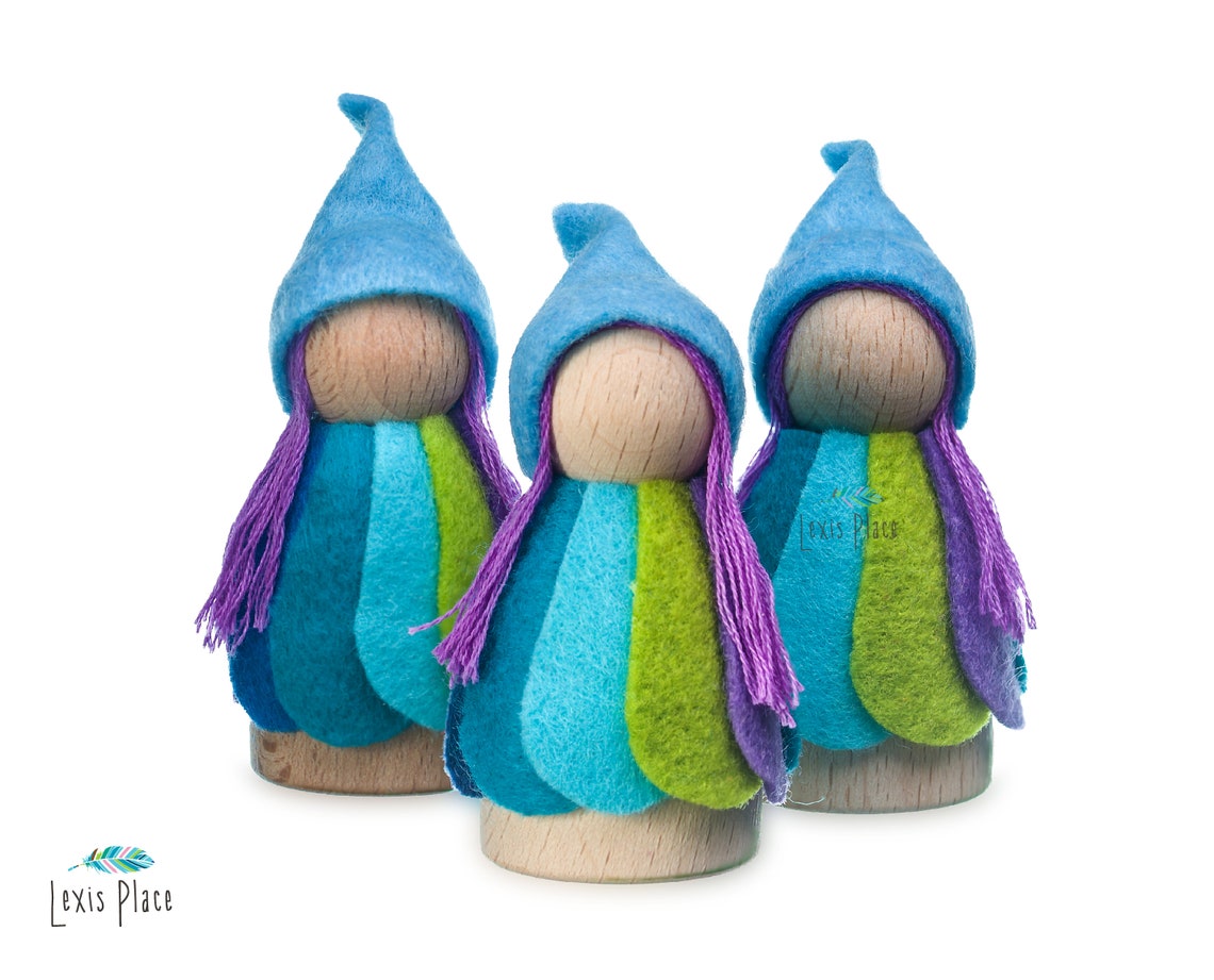 Cornish Piskie Bluebell Wooden Doll Piskie Figurine | Etsy