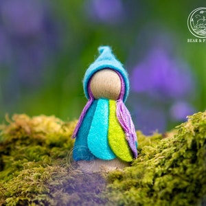 Cornish Piskie, Bluebell, Wooden Doll, Piskie Figurine, Cornish Pixie ...