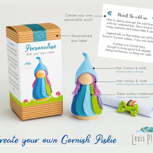 Cornish Piskie Bluebell Wooden Doll Piskie Figurine - Etsy