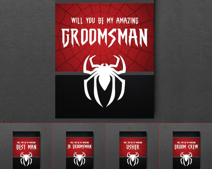 Marvel Spiderman Groomsmen Proposal - Etsy