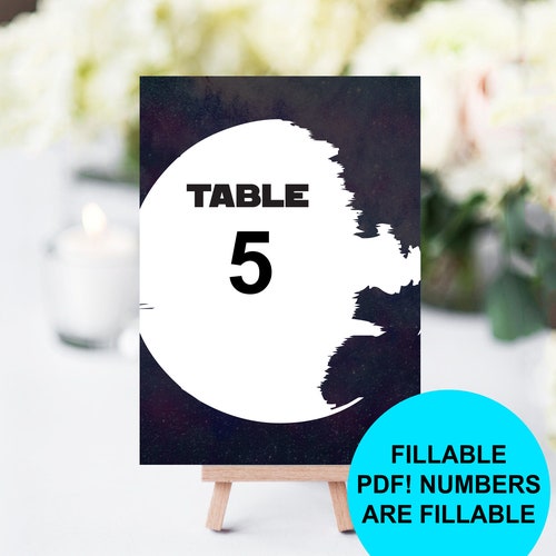 Star Wars Table Numbers Death Star | Etsy