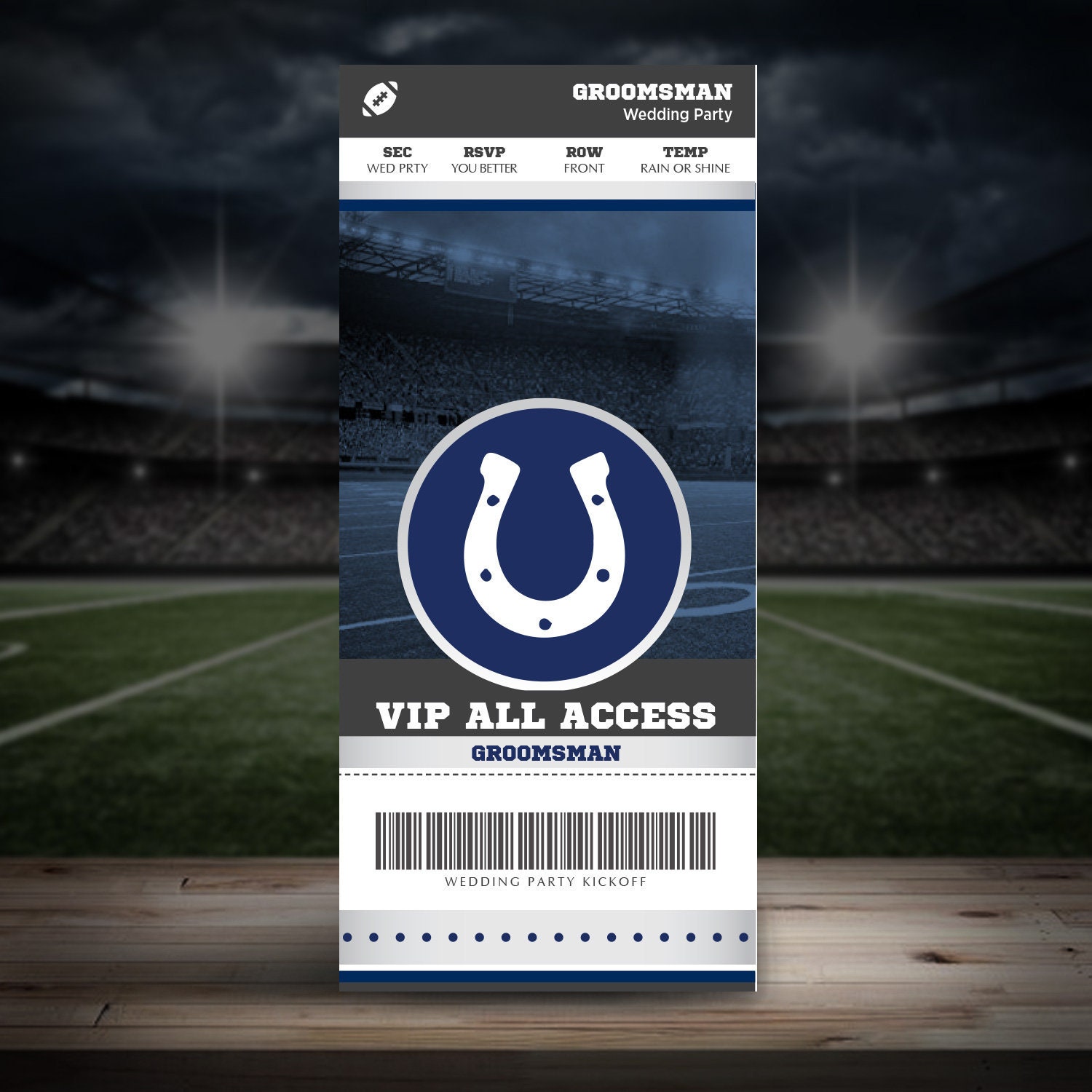 Indianapolis Colts NFL Groomsmen Ticket Proposal | Etsy