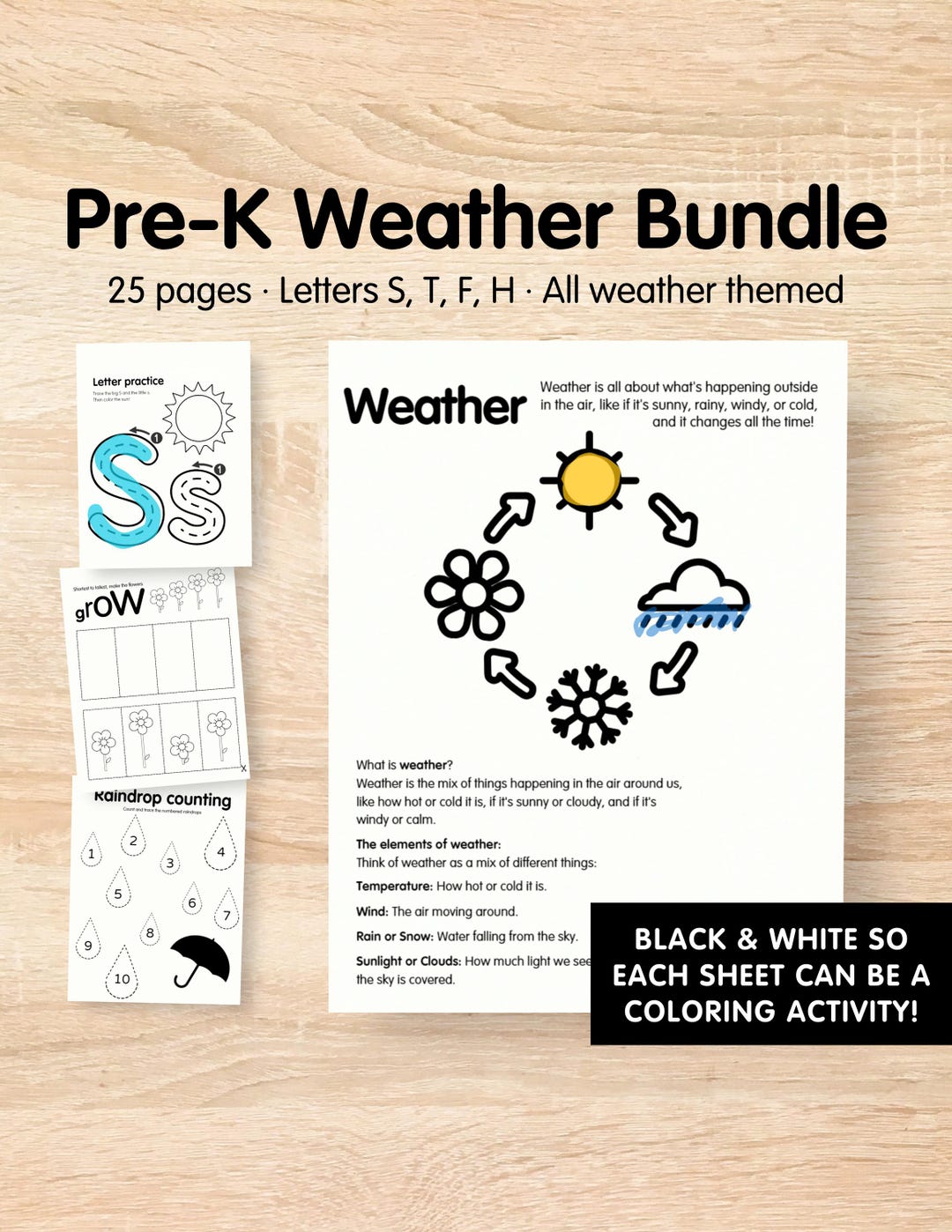 Pre-k Preschool Weather Curriculum Bundle - Etsy