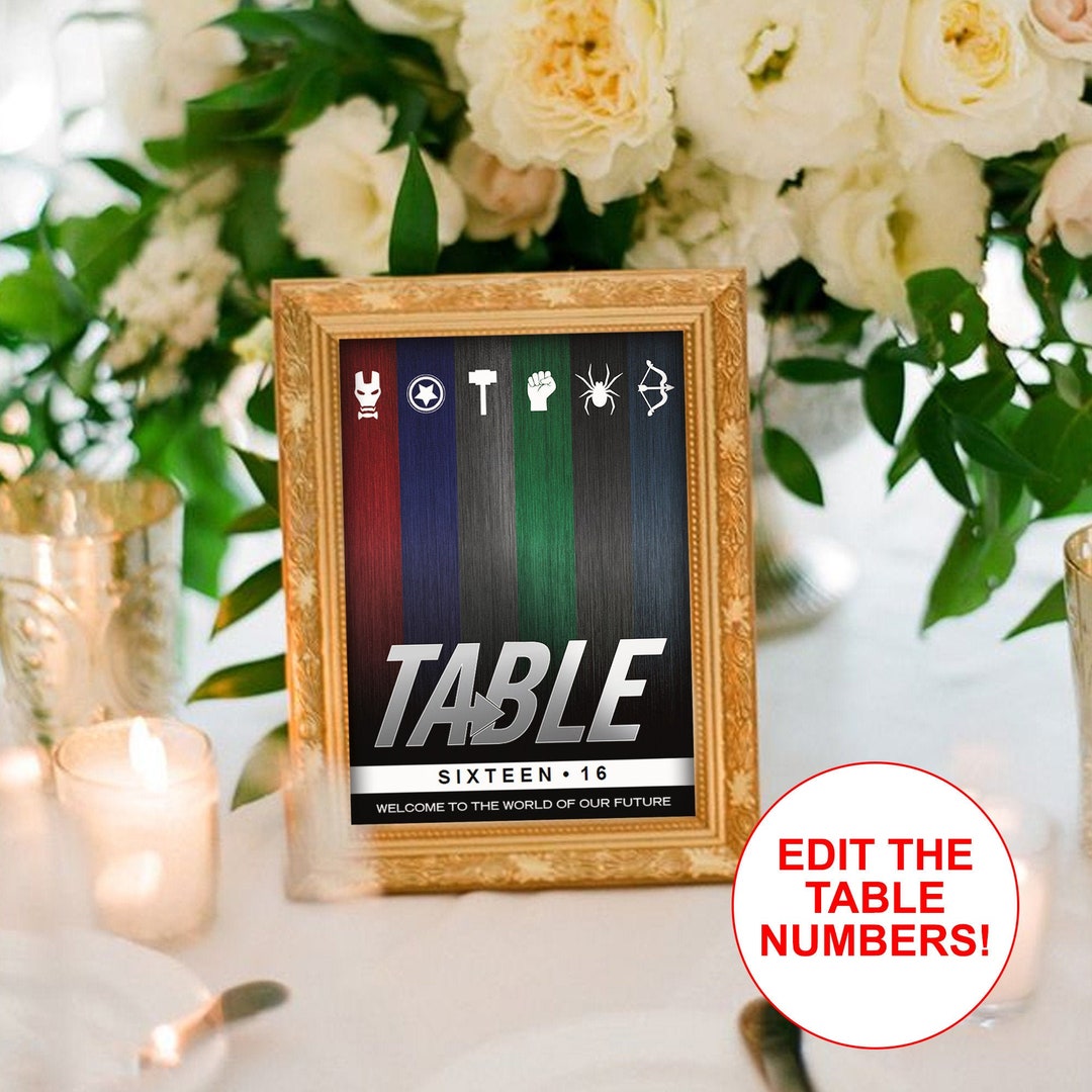 Avengers Marvel Table Numbers - Etsy