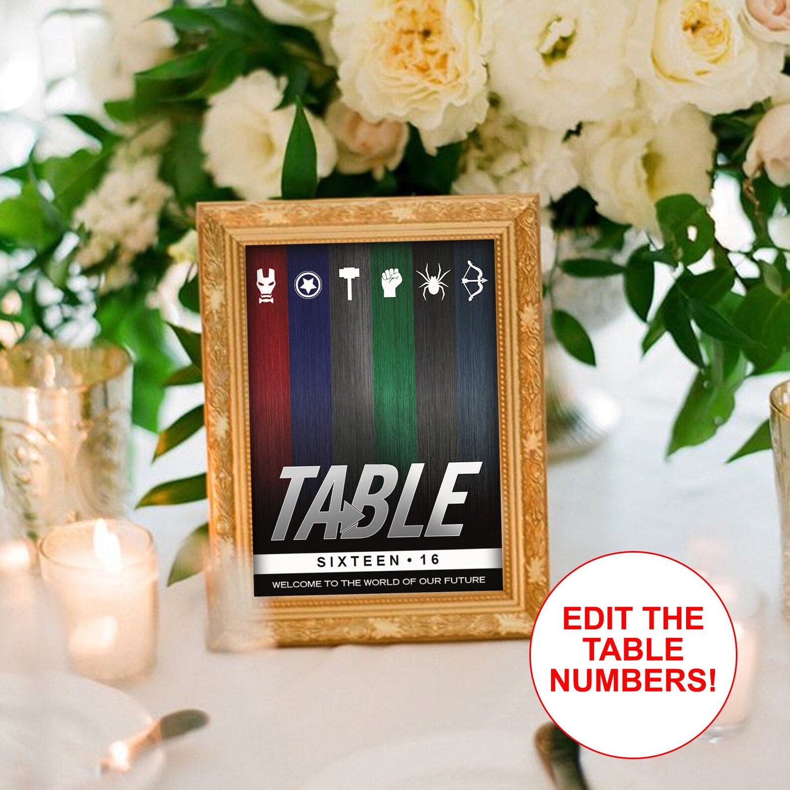 Avengers Marvel Table Numbers | Etsy