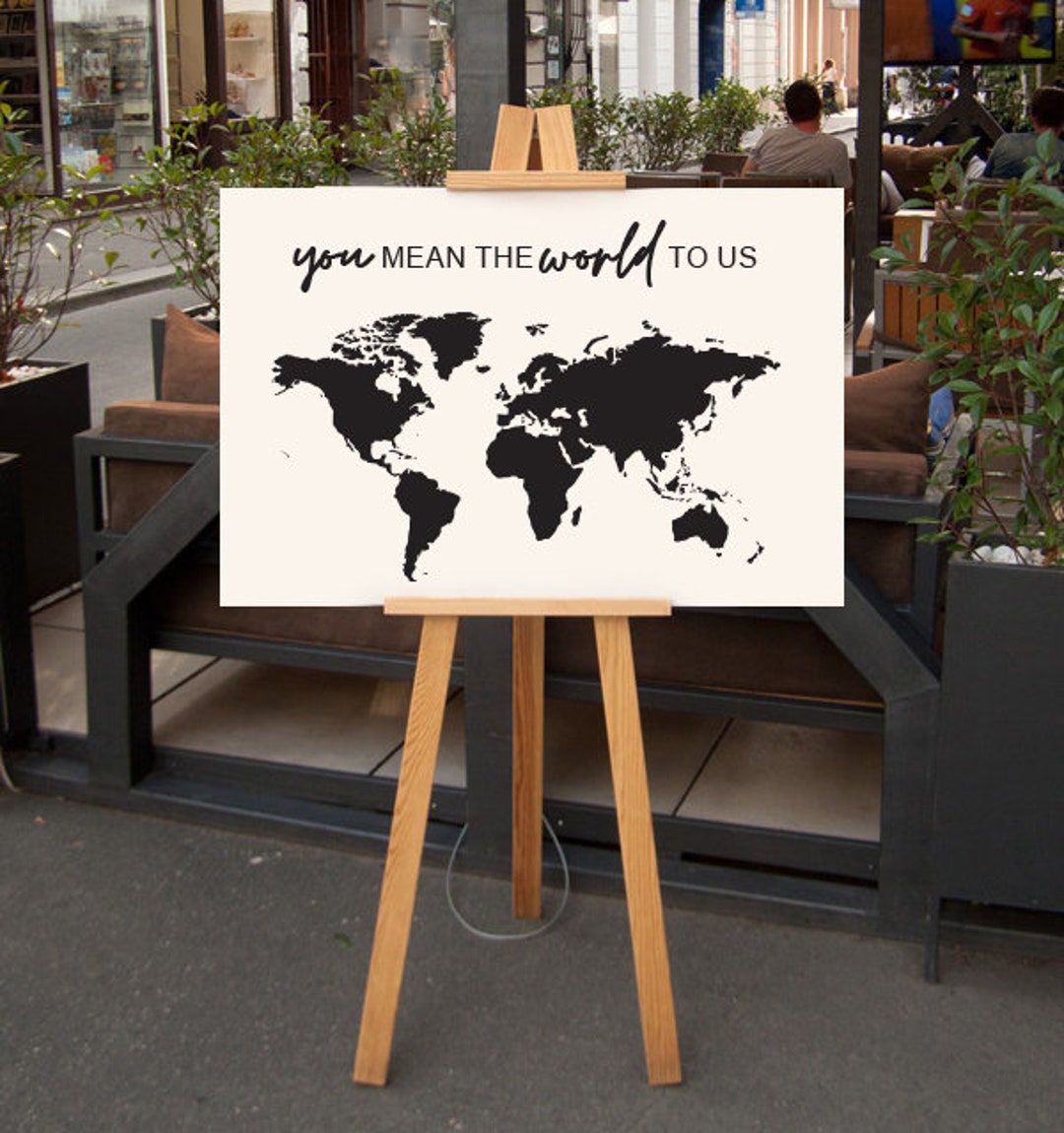 Mean the World Map Signature Guestbook - Etsy