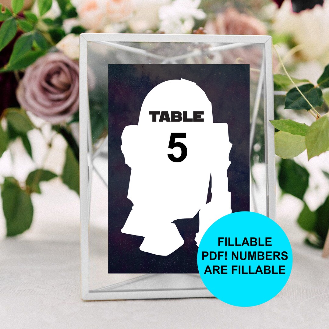 Star Wars Table Numbers R2D2 - Etsy