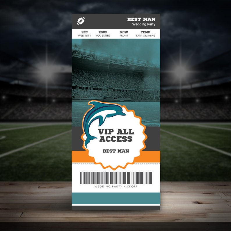Miami Dolphins NFL Groomsmen Ticket Proposal - Etsy