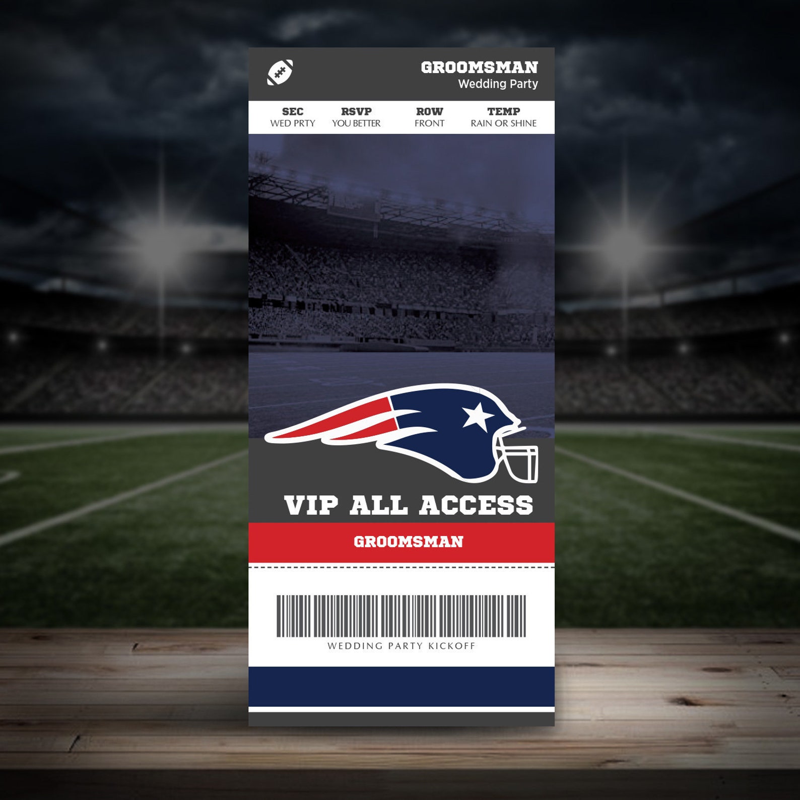 New England Patriots NFL Groomsmen Ticket Proposal - Etsy