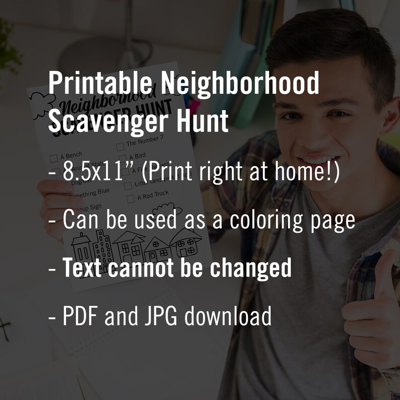 Neighborhood Scavenger Hunt Kids Activity - Etsy