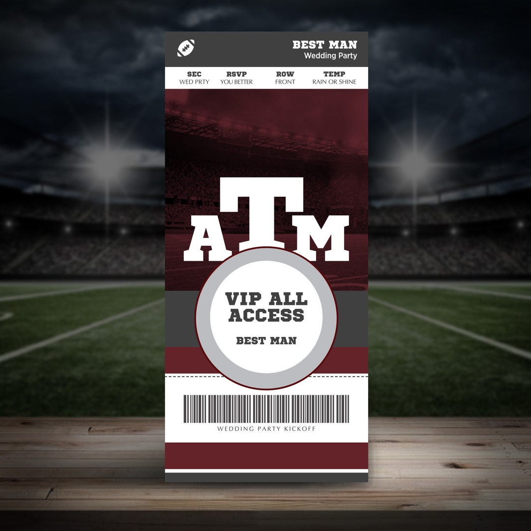 Texas A&M NFL Groomsmen Ticket Proposal - Etsy