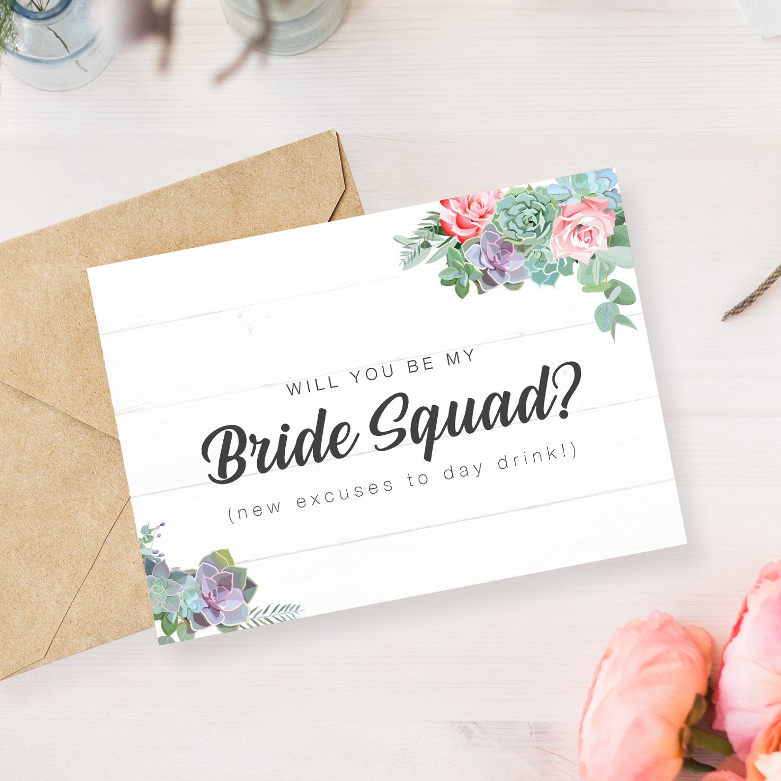 Floral Rustic Bridesmaid Proposal | Etsy