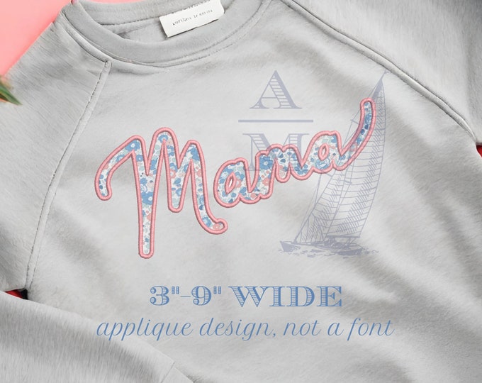 Mama Applique Embroidery Design for Machine Embroidery, for Moms, Satin ...