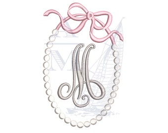 Monogram Bird & Bow Frame Embroidery Design File - Etsy