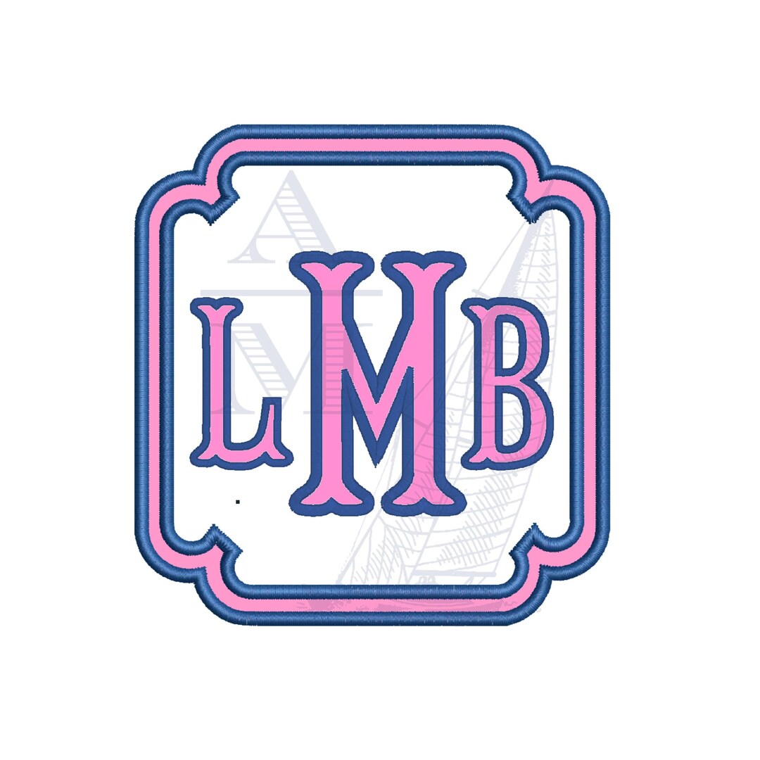 Rounded Square Applique Monogram Frame Embroidery Design, 4x4, 5x5, 6x6 ...