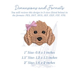 Mini Cockapoo or Labradoodle Girl Puppy Embroidery Design With Bow for ...