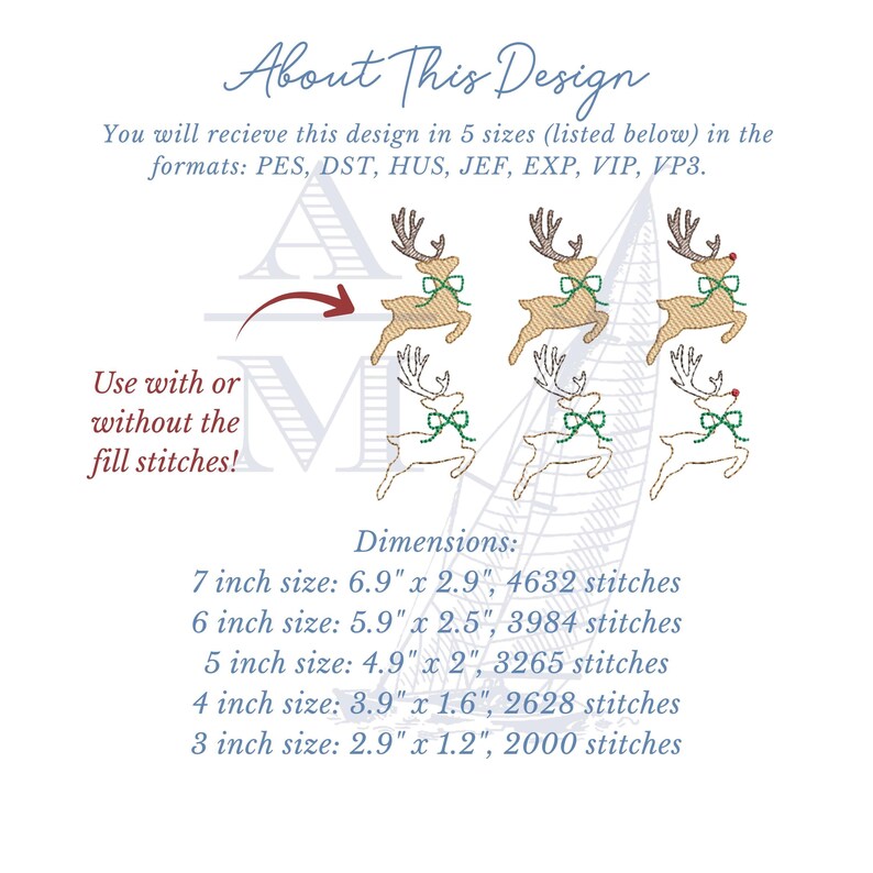 Reindeer Rudolph Embroidery Design Trio, Machine Embroidery Digital ...