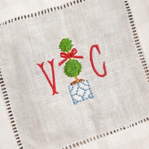 Christmas Topiary Tree Embroidery Design With Removable Bow, 1"-4" Tall ...