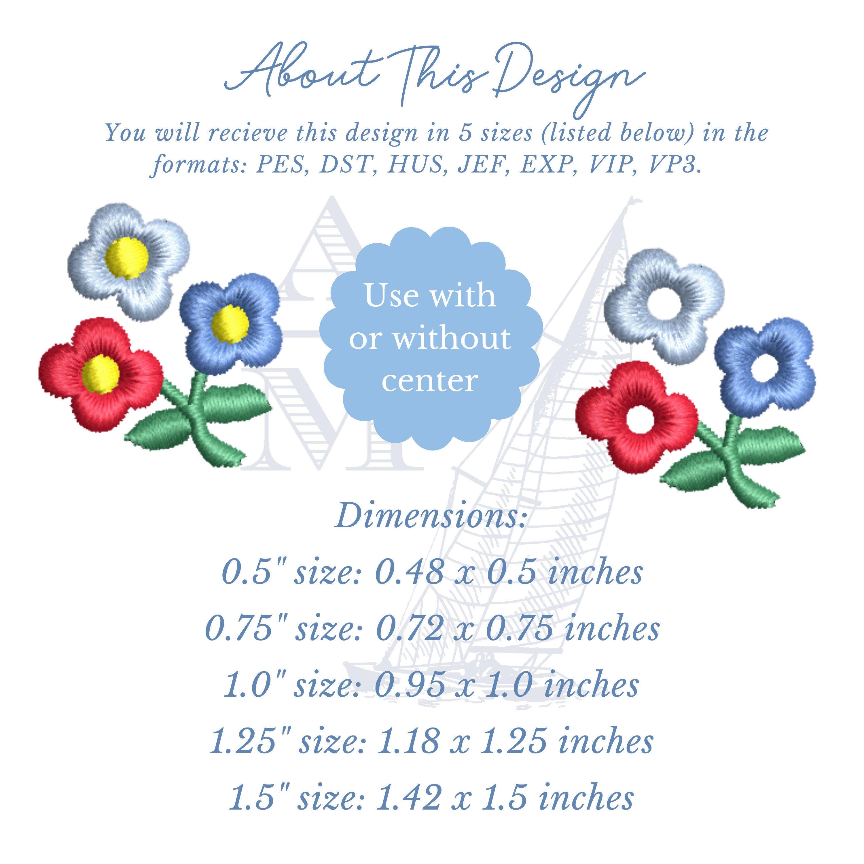 Mini Flower Trio Embroidery Design | Tiny Daisy Floral | 5 Sizes 0.5"–1 ...