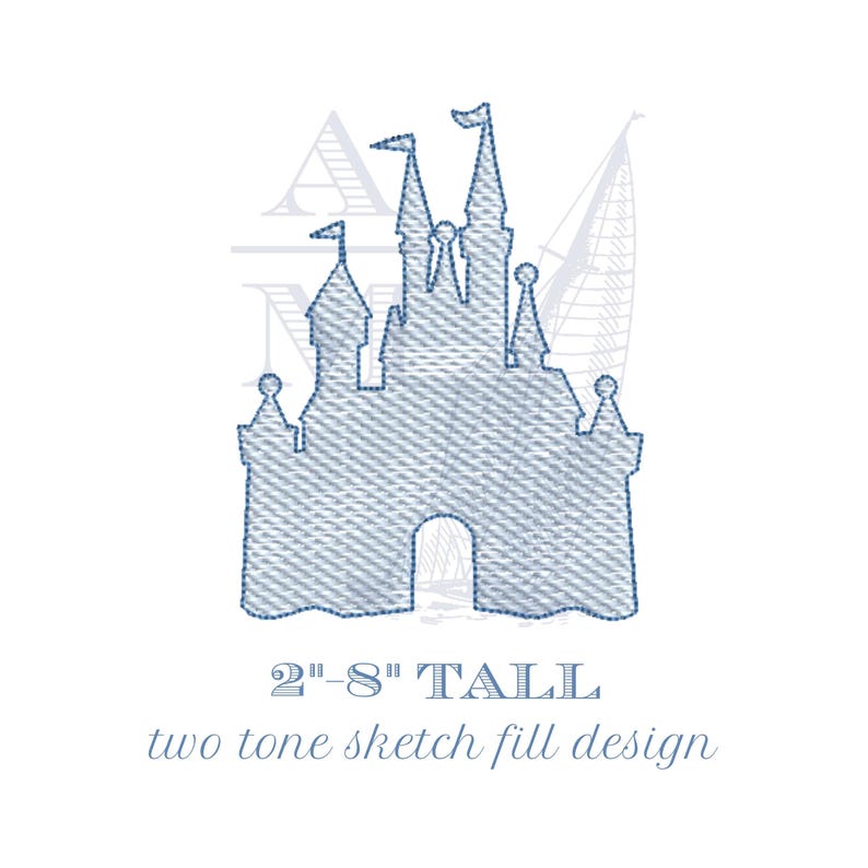 Princess Castle Embroidery Design | Sketch Fill Quick Stitch | 8 Sizes ...