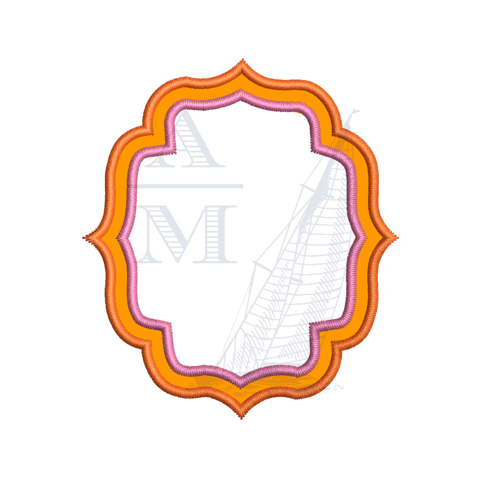 Geometric Applique Monogram Frame Moroccan Inspired - Etsy