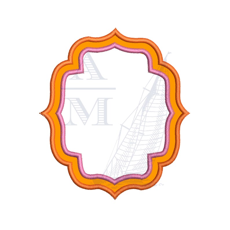 Geometric Applique Monogram Frame Moroccan Inspired - Etsy