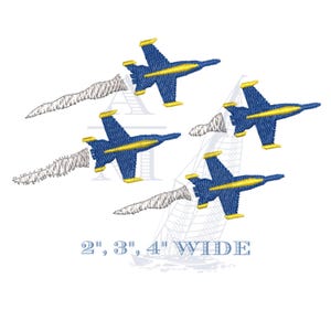 Fighter Jet Blue Angel Airplane Embroidery Design, 3 Sizes, Fill Stitch ...