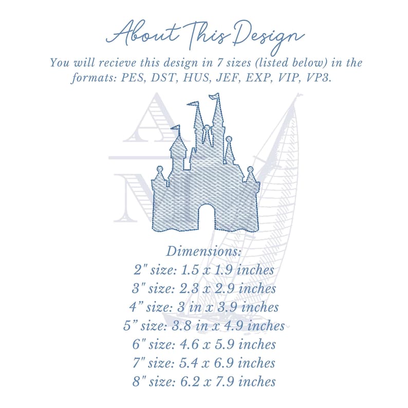Princess Castle Embroidery Design | Sketch Fill Quick Stitch | 8 Sizes ...