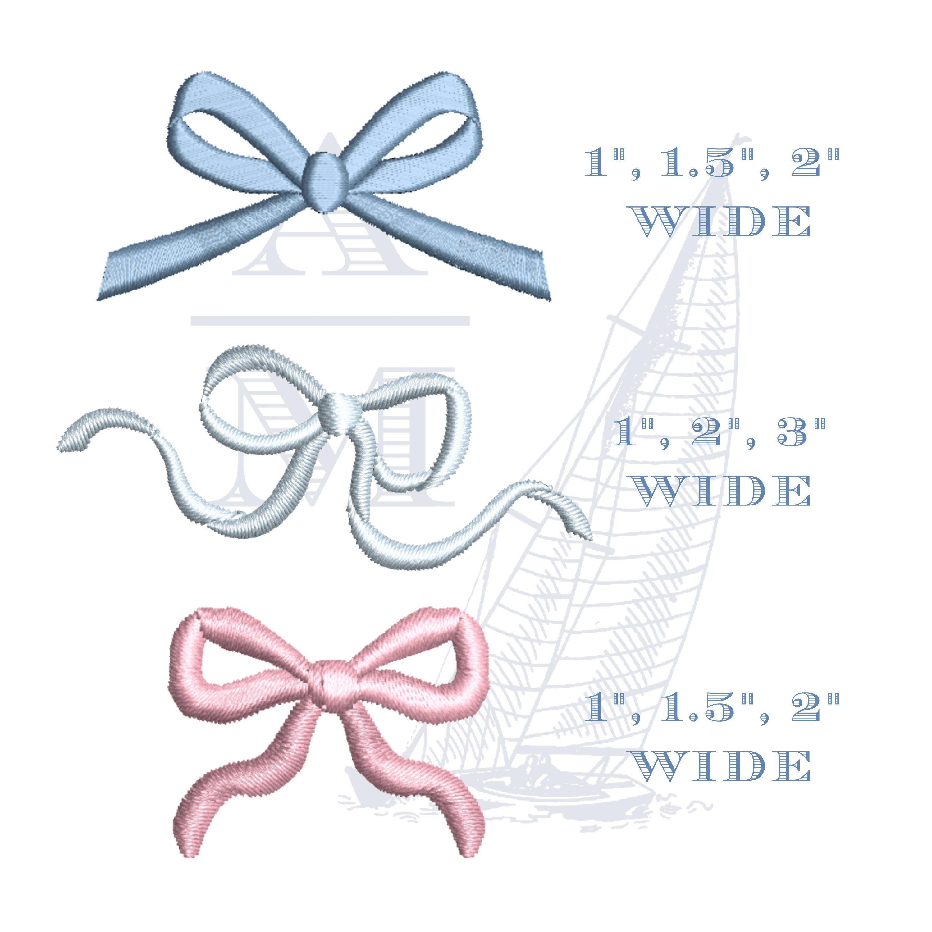Mini Bow Embroidery Designs Set of 3 | Satin Finish | Straight, Wide ...