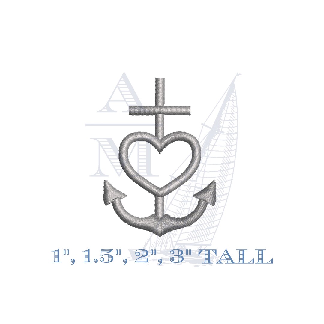 Faith Hope and Love Anchor Embroidery Design, 4 Sizes - Etsy