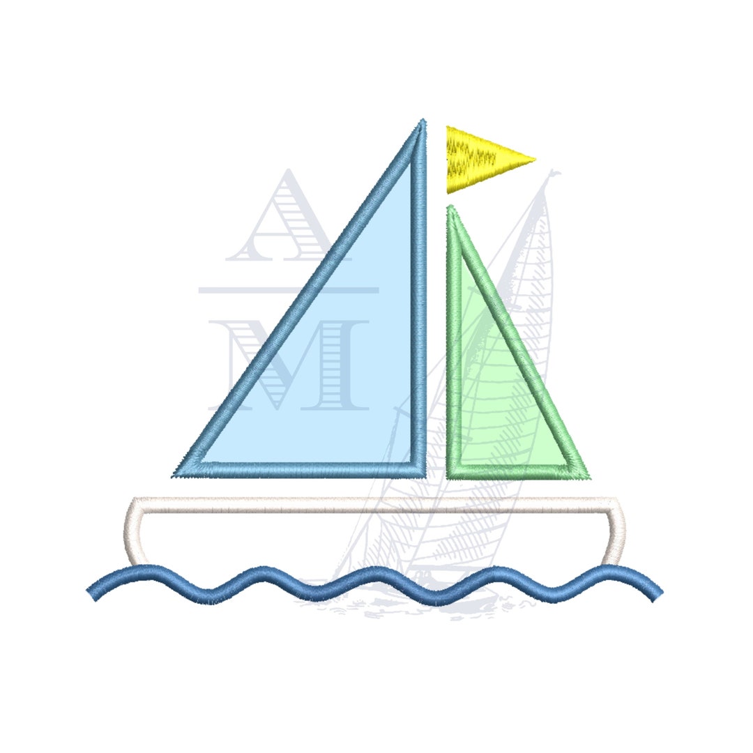 Boat Applique Embroidery Design With Satin Finish, 3, 4, 5" Wide - Etsy
