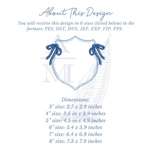 Monogram Crest Embroidery Design With Side Bows, Perfect for New Baby ...