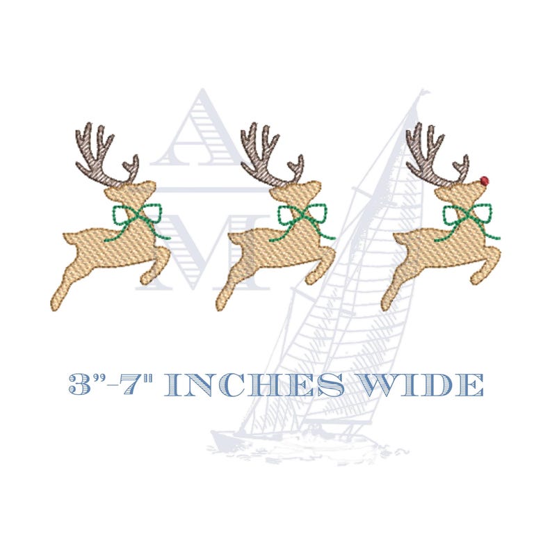 Reindeer Rudolph Embroidery Design Trio, Machine Embroidery Digital ...