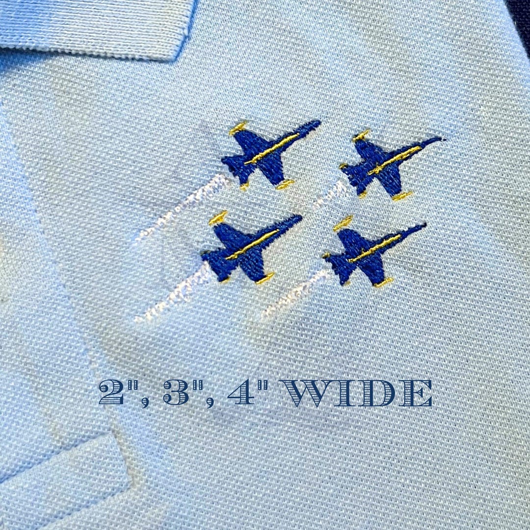 Fighter Jet Blue Angel Airplane Embroidery Design, 3 Sizes, Fill Stitch ...